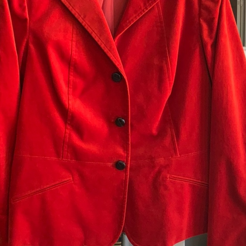 Gorgeous Red Velvet Jacket By Talbots Slightly Worn - Gem